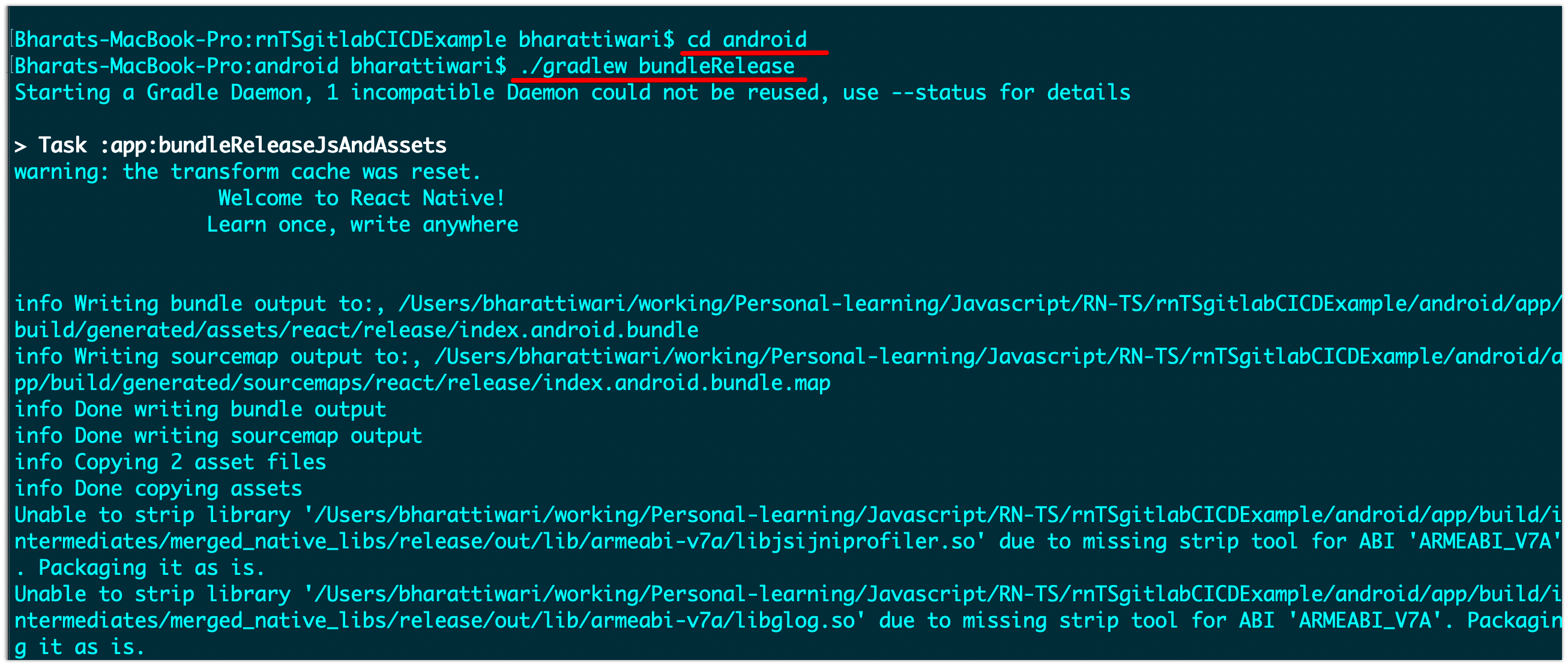 Create Upload key and app’s release bundle (.aab) file | by Bharat Tiwari | Automating React ...
