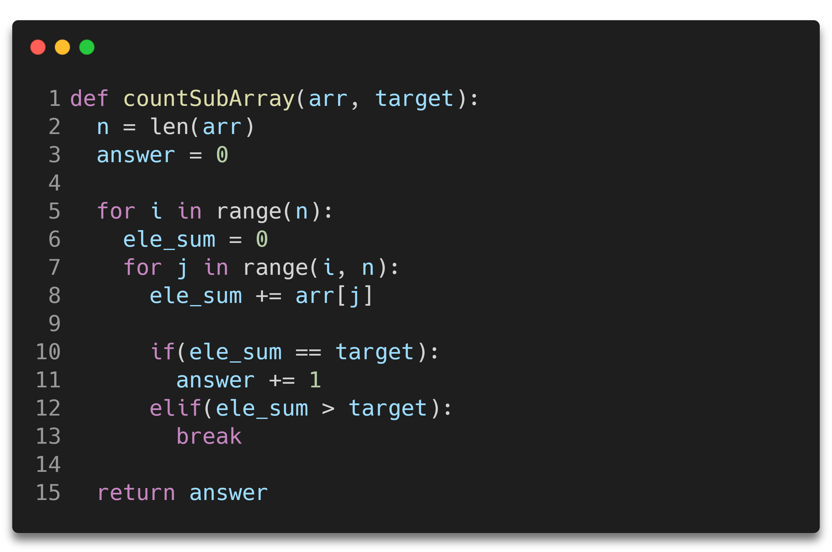 Total number subarray in an array which has a total sum equal to target ...