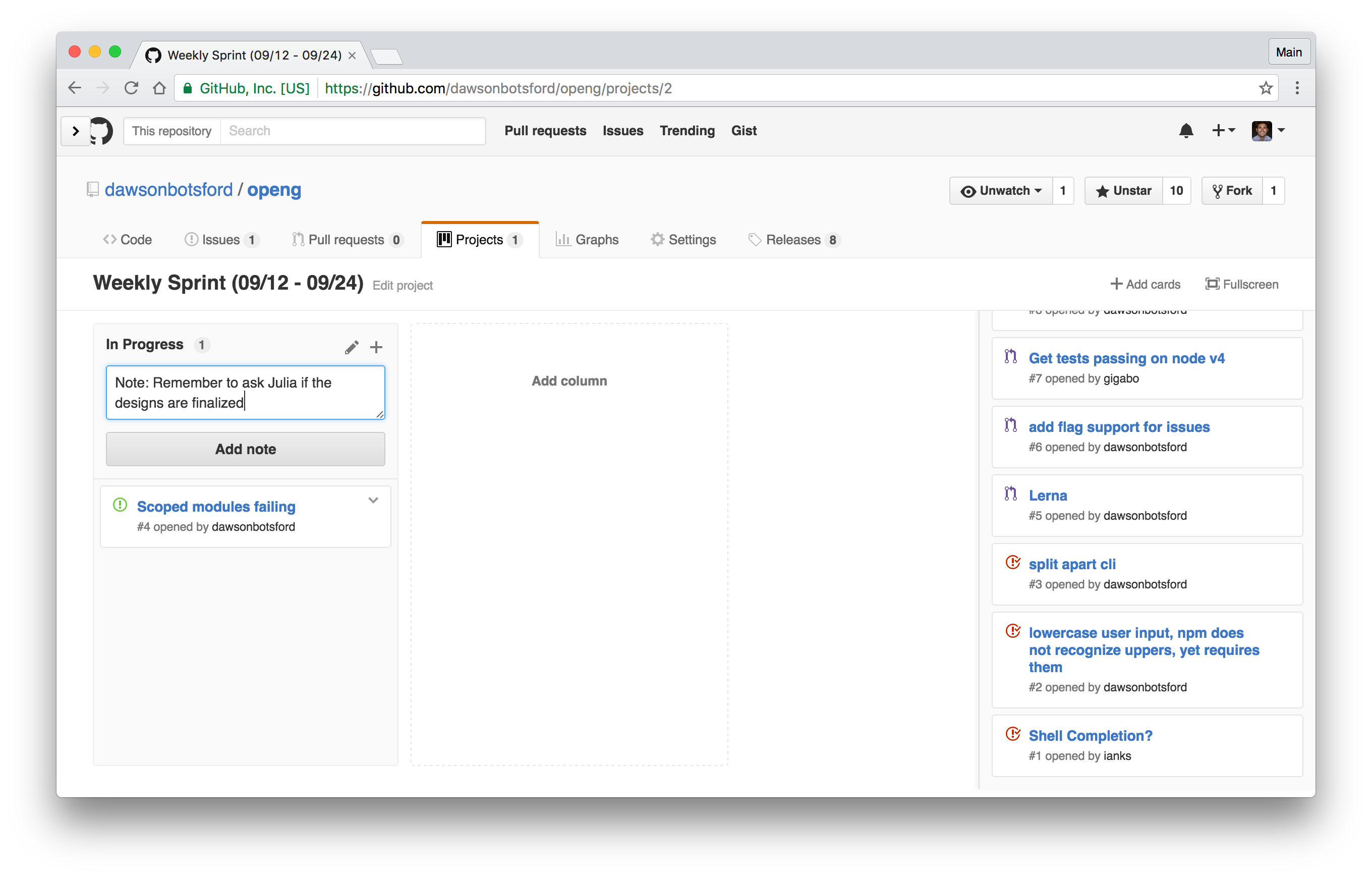 How to Use GitHub’s New “Projects” Boards | by Dawson Botsford | Medium