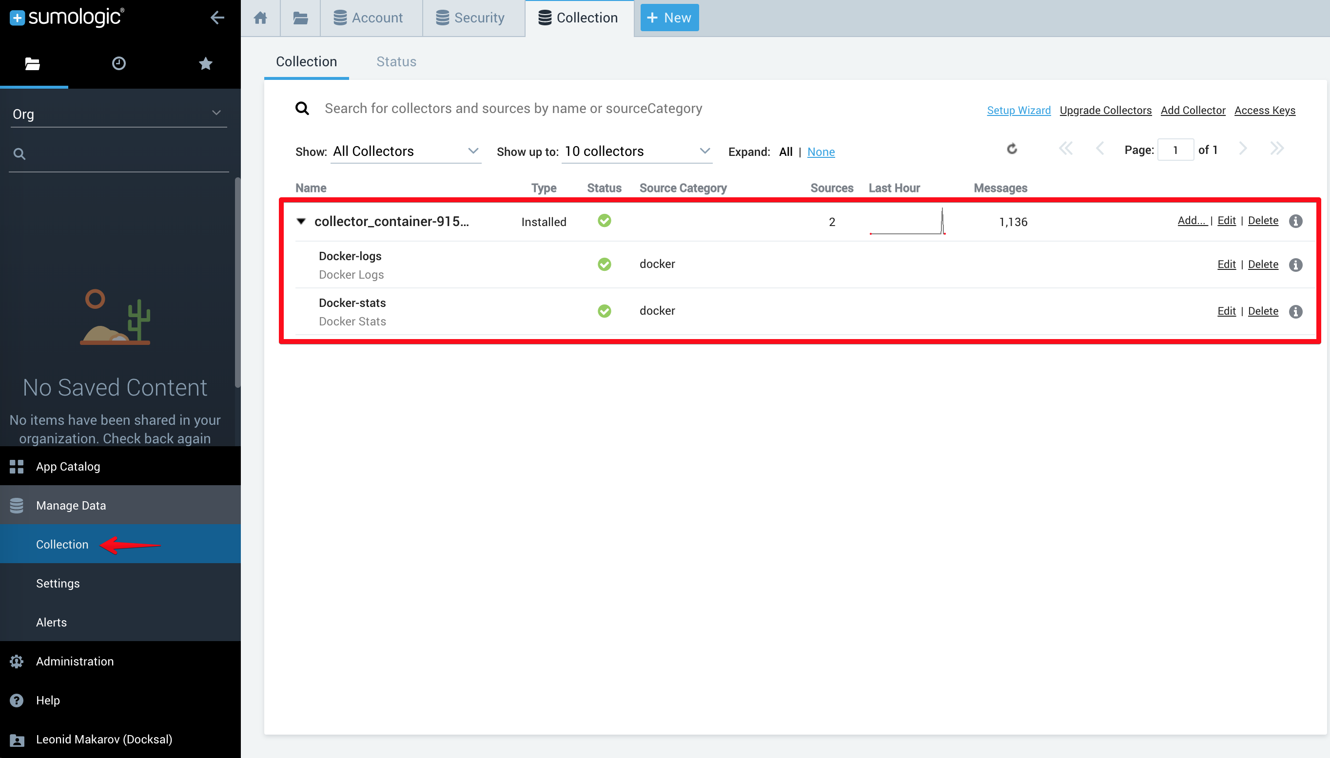 Tutorial Collecting And Analyzing Docker Container Logs With Sumo