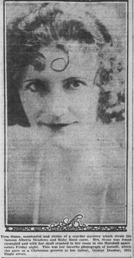 The Bizarre Murder of Vera Stone. Beaten and strangled to death in 1924 ...