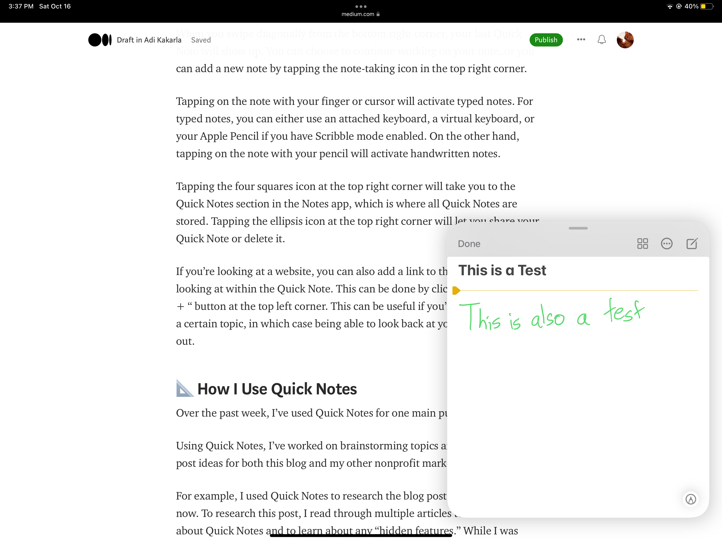 How To Use Quick Notes In iPadOS 15 | Medium