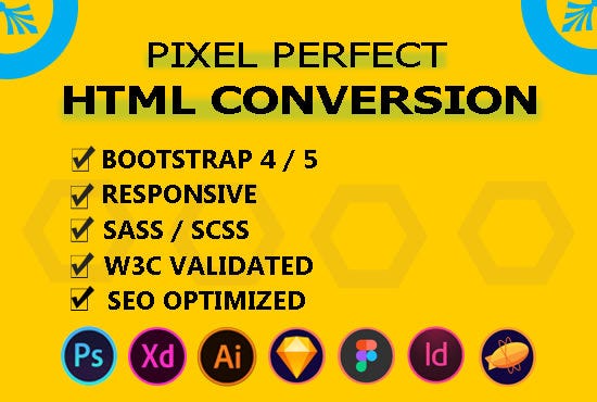 convert xd to html, sketch to html, PSD to html responsive using ...