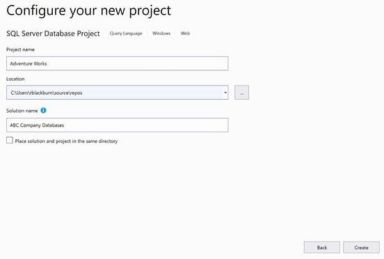 Create Your First Visual Studio Database Project | by Bob Blackburn ...