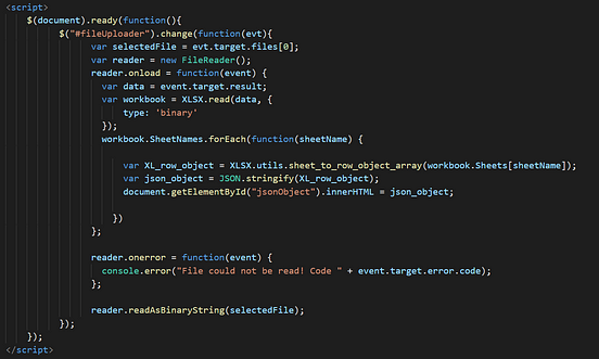 How To Convert Excel Data Into Json Object Using Javascript By