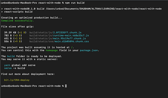 Serve The React Application By Node Server Add Node Server In React App