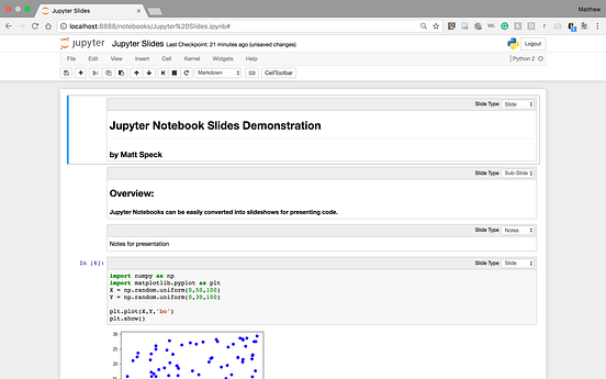 Presenting Code Using Jupyter Notebook Slides | by Matthew Speck | Medium