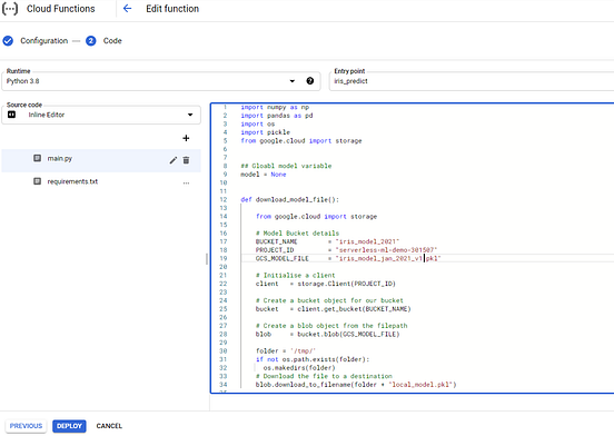 Machine Learning Model as a Serverless Endpoint using Google Cloud Functions | by Saed Hussain ...