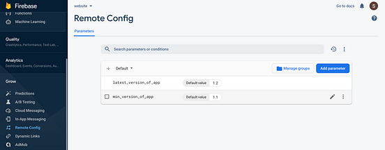 Firebase Remote Config for App Updates Check | by Satya Pavan Kantamani ...