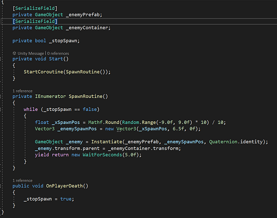 Coroutines With Unity!. Creating a repeating spawn system, and… | by Calum Slee | Nerd For Tech ...