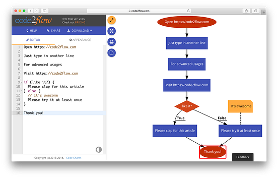 Using Code2Flow.com to make a flowchart | by liaa | Workstream Tech ...