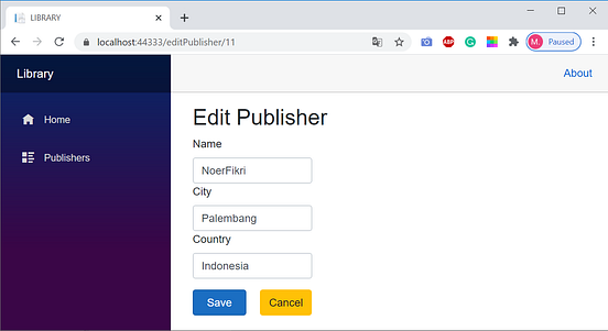 Blazor Server: Single Table CRUD Using Dapper | M. Ramadhan | Informatics