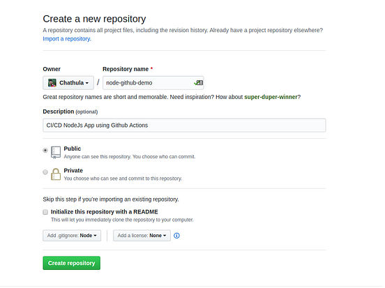 How to set up a CI/CD Pipeline for a node.js app with Github Actions | by Chathula Sampath ...