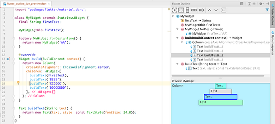 Flutter Outline, Hot Reload, and the implementation of a live widget preview | by Konstantin ...