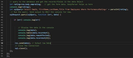 Querying SQL Server with Node.js. Adding a Node Web Server | by gravity ...