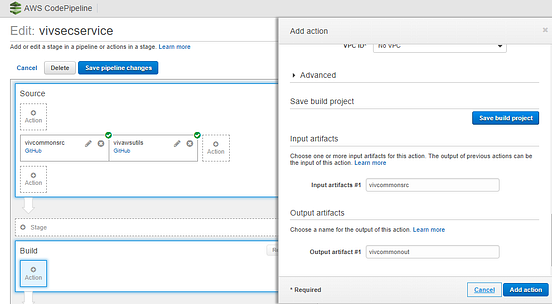 Multiple Artifacts in AWS Codepipeline and CodeBuild