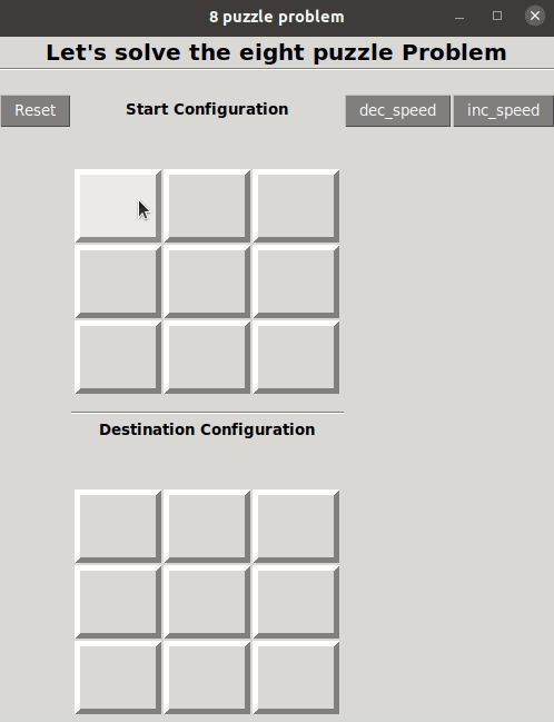 Solving The Eight Puzzle Problem And Its Visualization withTkinter | by Praguna Manvi | The ...