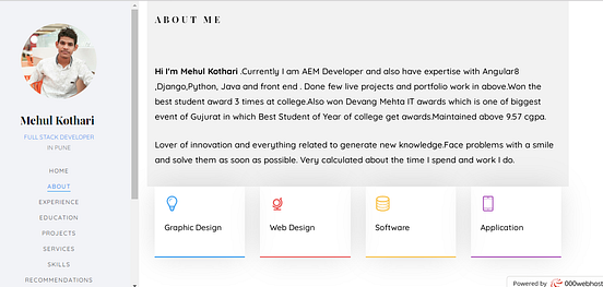 Personal Portfolio Using Angular 8 and Bootstrap | by Mehul Kothari | JavaScript in Plain English