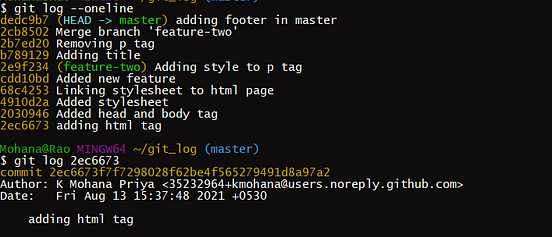 Essential GitLog commands with examples. | by Mohana priya K | Aug ...