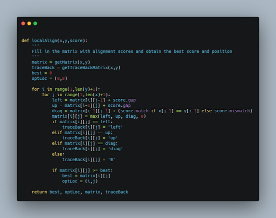 Local Sequence Alignment: Implementation in Python From Scratch | by Rishika Gupta | Nerd For ...