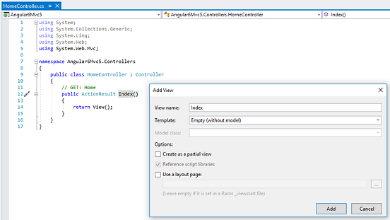 How to create an ASP.NET MVC 5 project with Angular 6 in Visual Studio ...