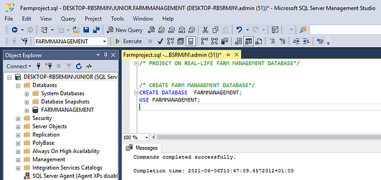 SQL PART 1: Using SQL to build a real life farm management database in Microsoft SQL Server ...