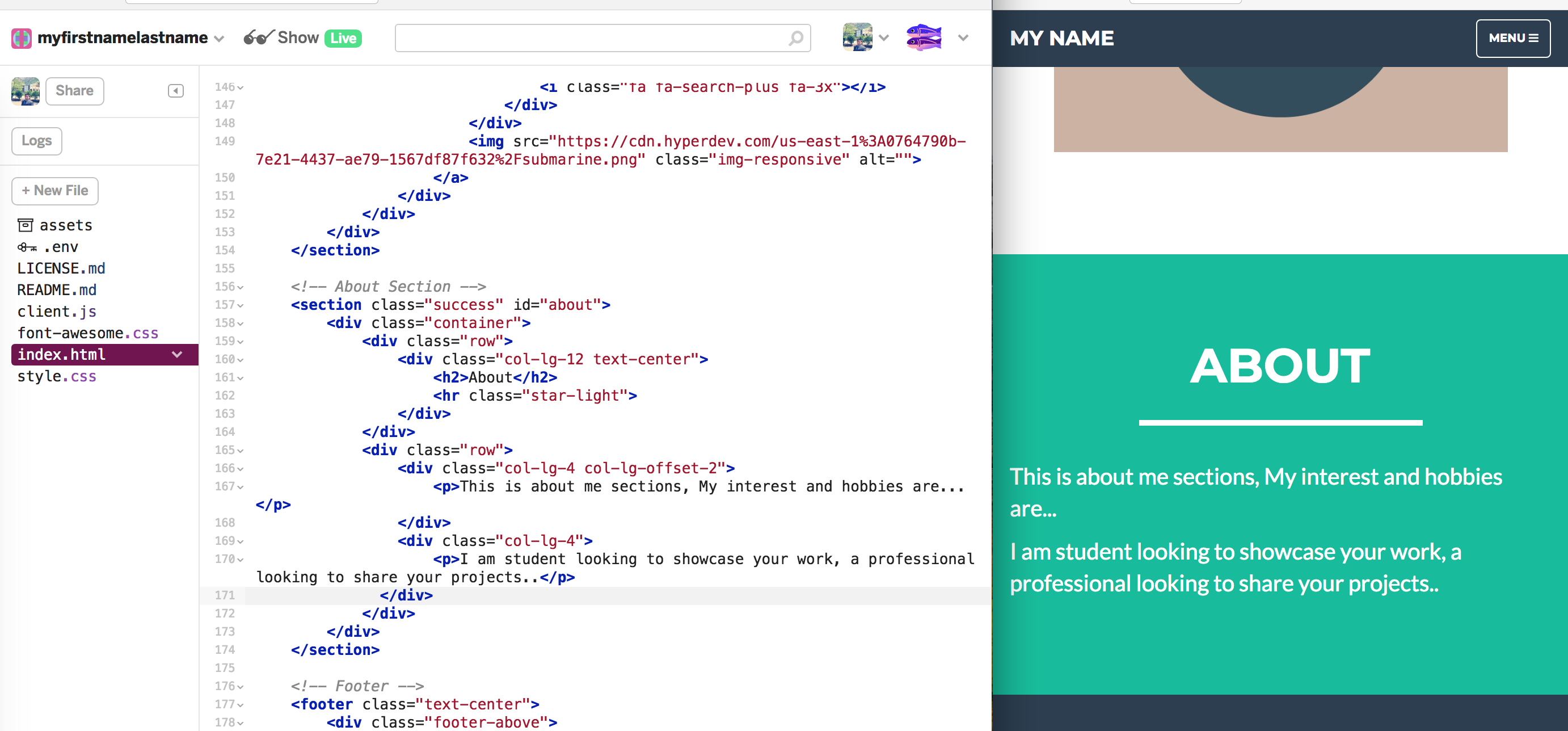 Learn HTML / CSS / Javascript by creating About Me — Resume Website ...