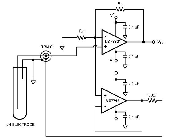 Electrometer instrumentation amplifier input