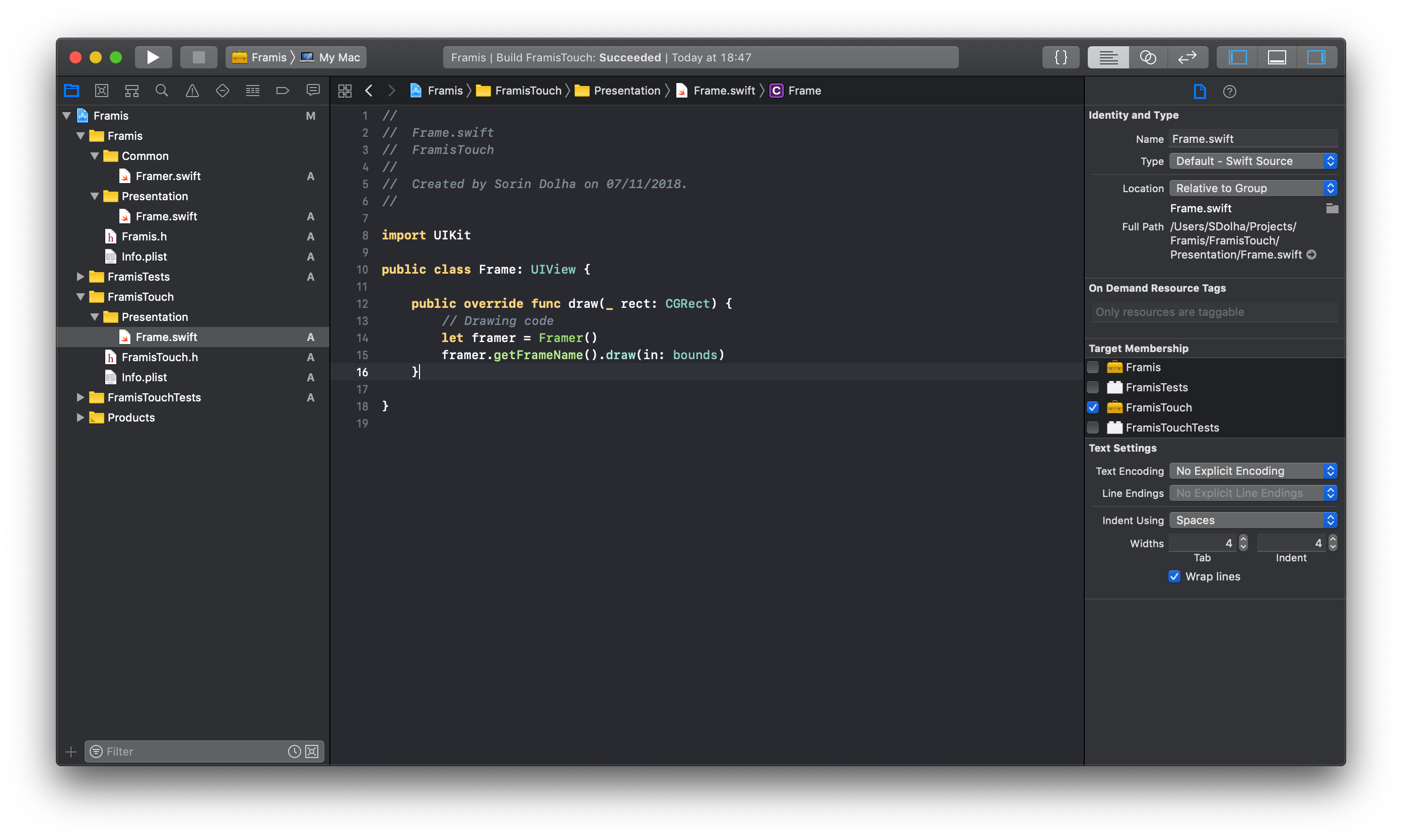 Setting up an Xcode project to develop Cocoa and Cocoa Touch frameworks* sharing common code ...