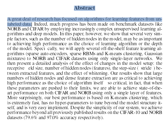 [ Archived Post ] An Analysis of Single-Layer Networks in Unsupervised Feature Learning | by Jae ...