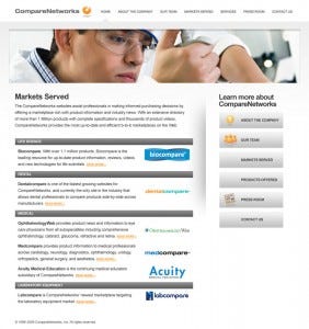 CompareNetworks corporate site. One of our company’s goals of the year ...
