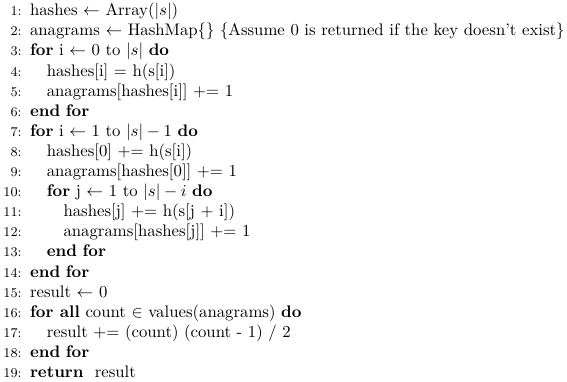 Efficient solution to Sherlock and Anagrams (HackerRank) | by Benjamín Guzmán | Dev Genius