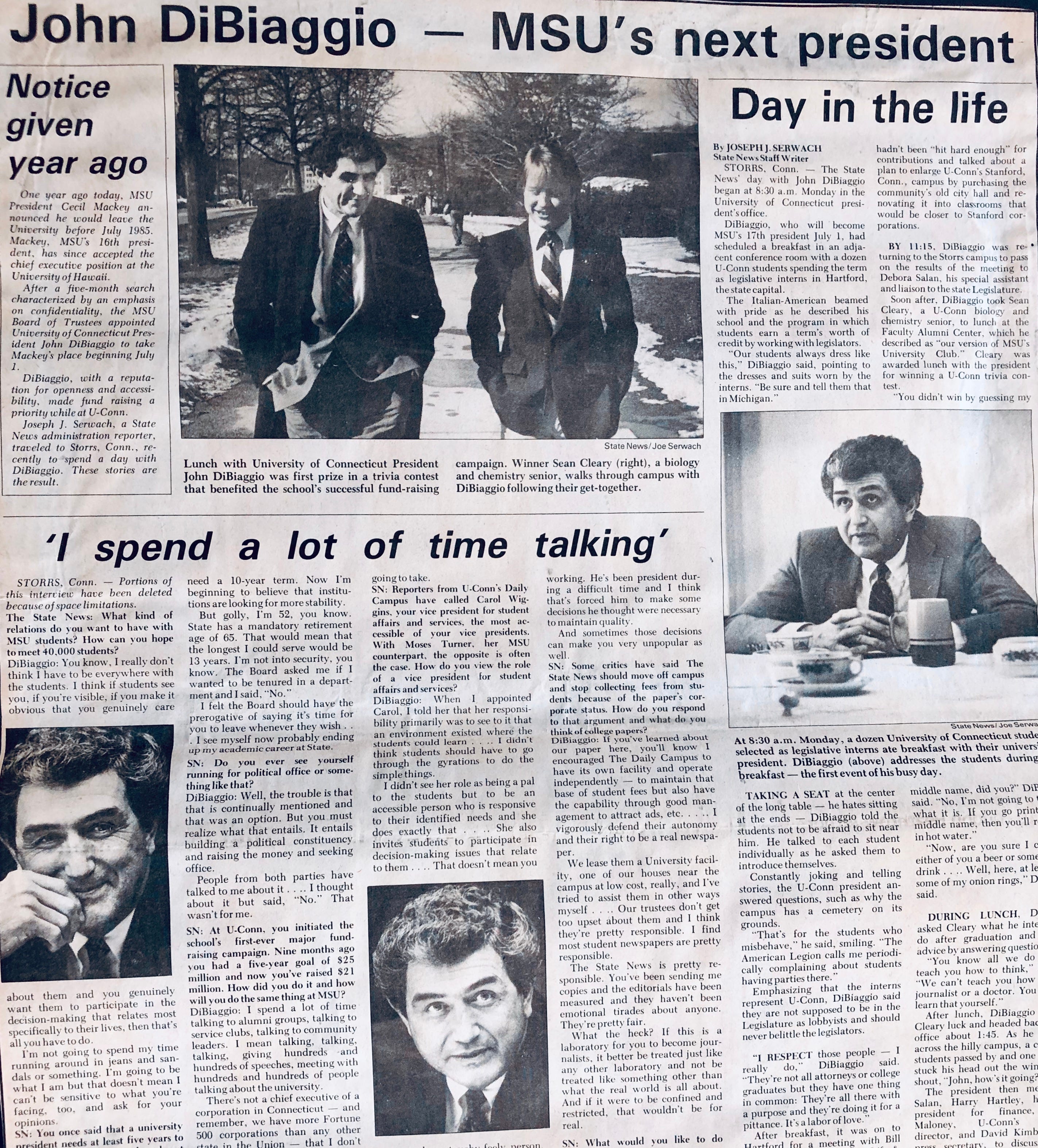 DiBiaggio was President, I was a Kid: He Taught Students How to Think ...
