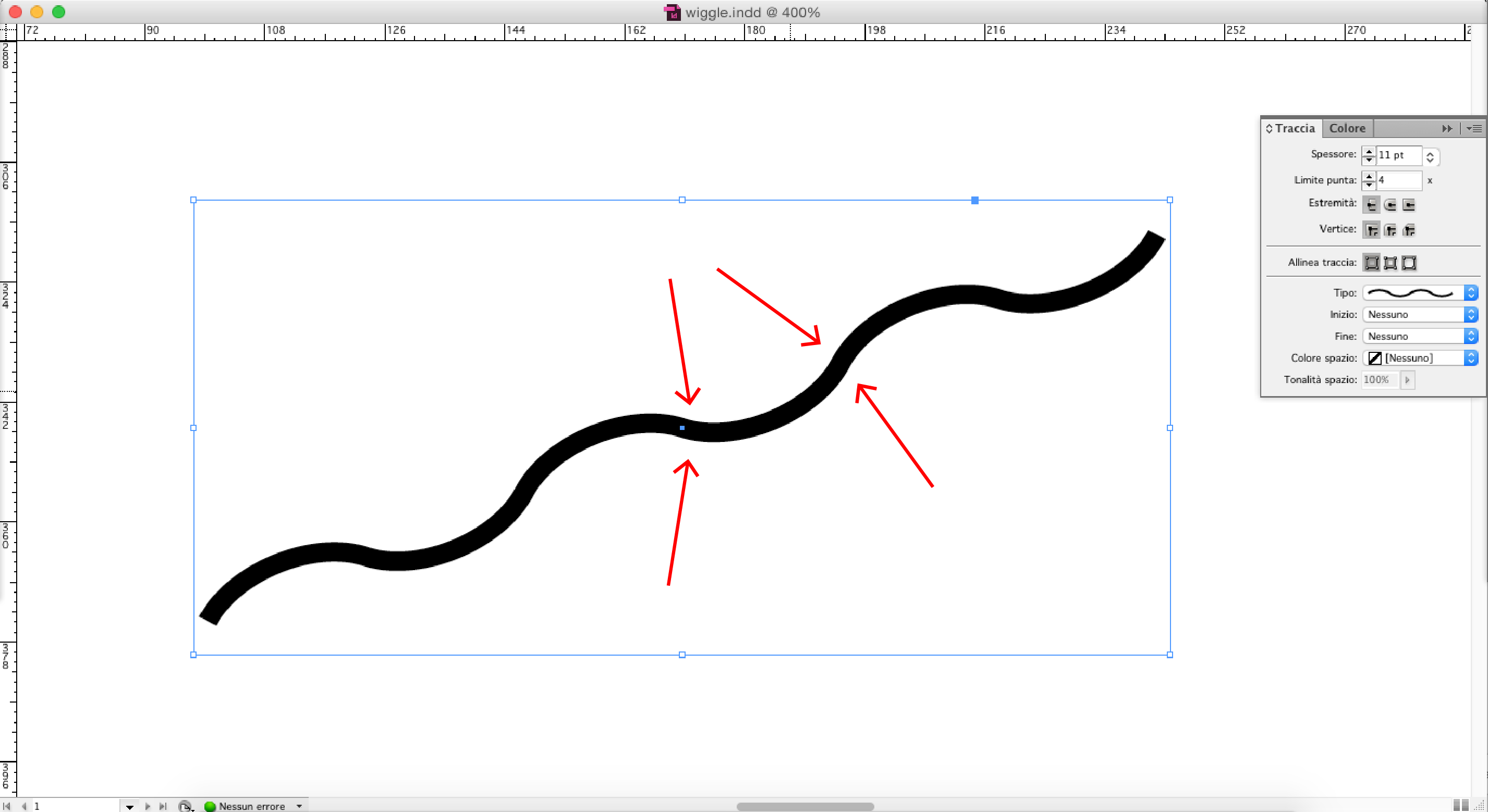 How to draw a wiggle between two points with Python and Drawbot