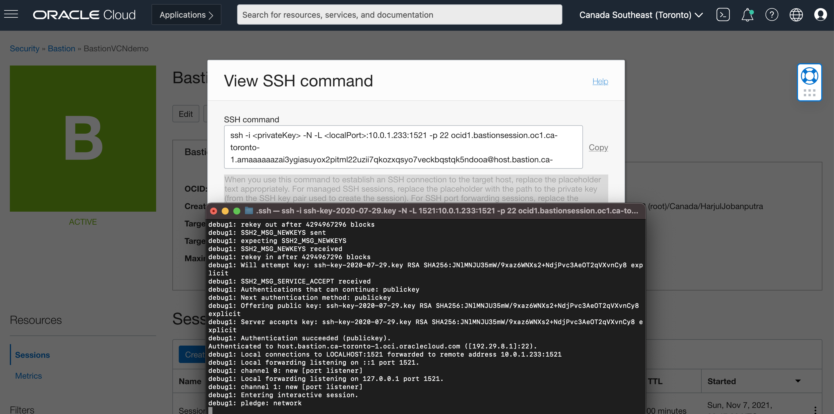 Connect to Private Oracle Database Cloud Service (DBCS) using OCI Bastion Service | by Harjul ...
