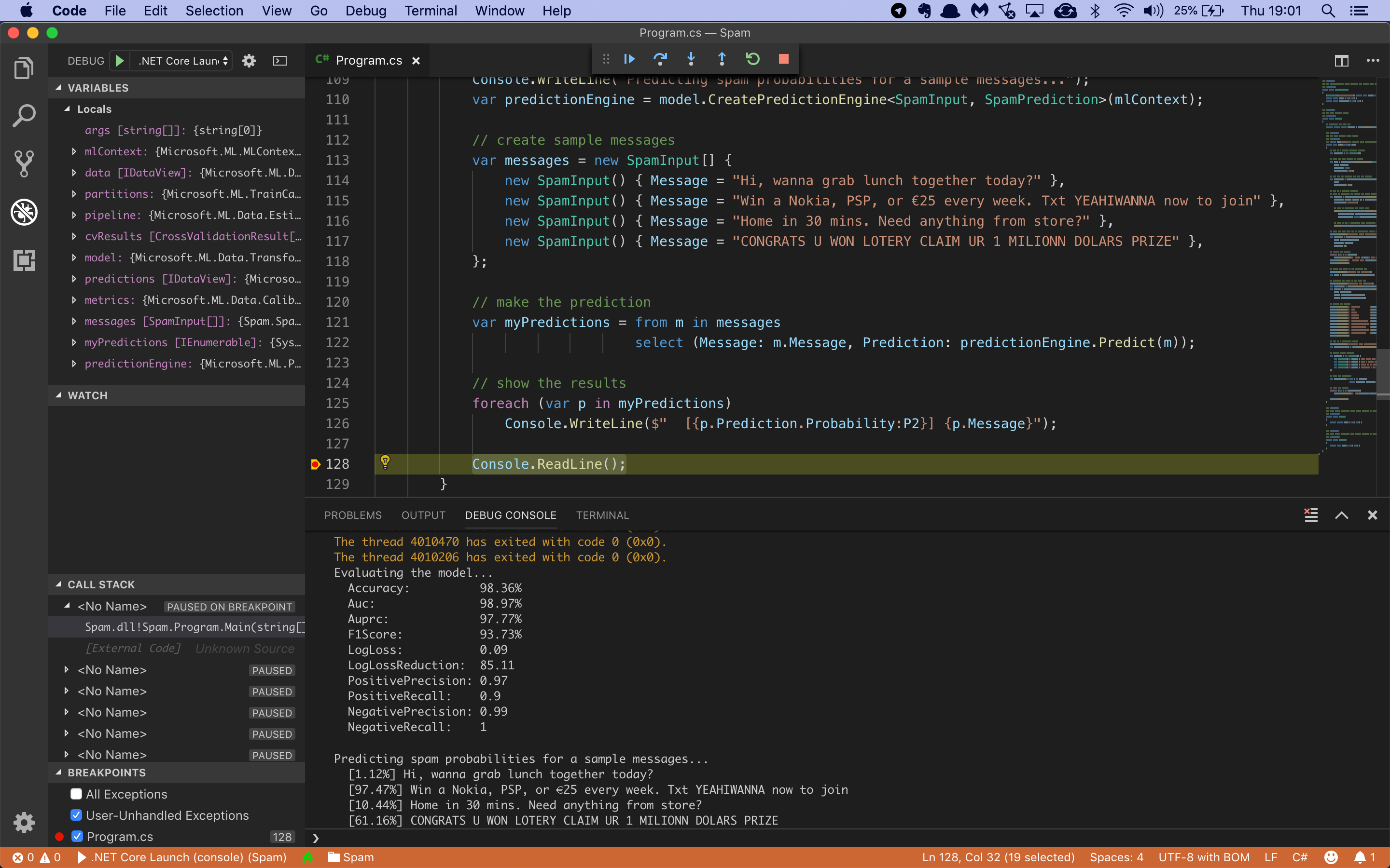 Detect Spam Messages with C# And ML.NET Machine Learning