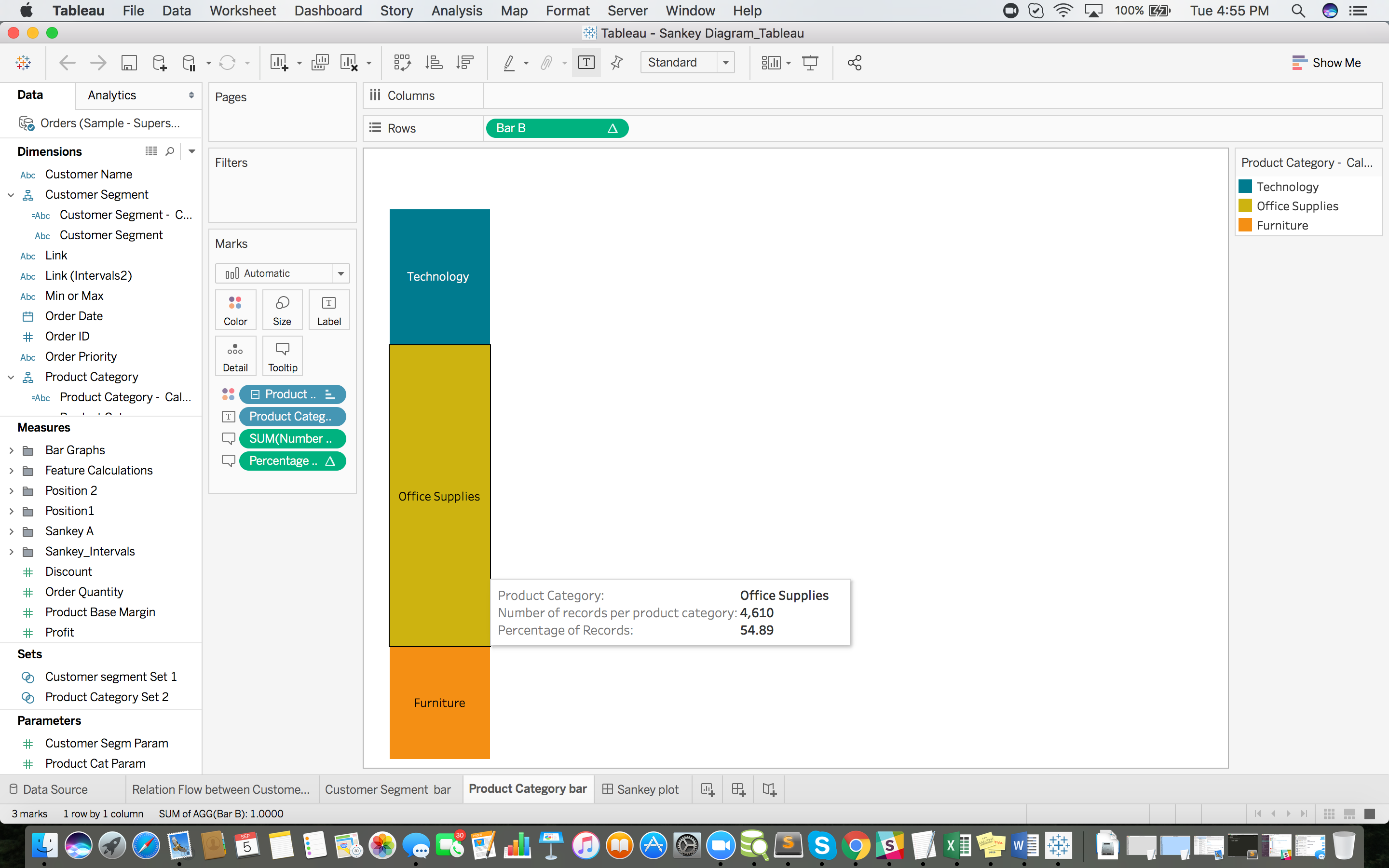 How to create a Sankey flow and features included in the tool tip ...