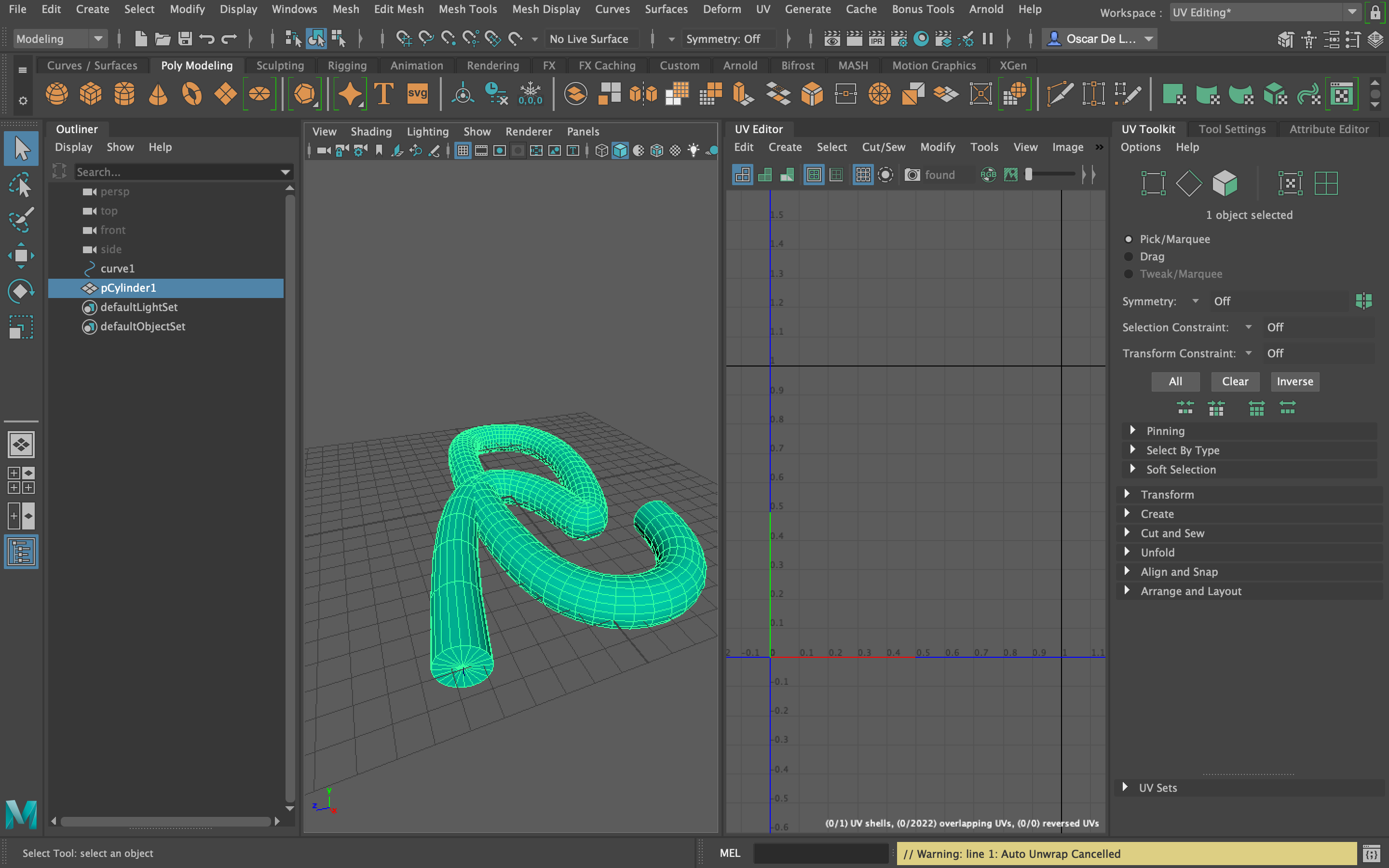 UV Mapping: How to Convert an Extruded Cylinder’s UV’s to Simple Layout