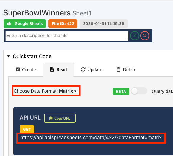 Dashboard with Google Sheets