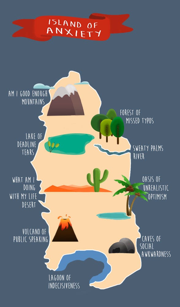 Island of Anxiety. An illustrated map of the Island of… | by Bojana ...