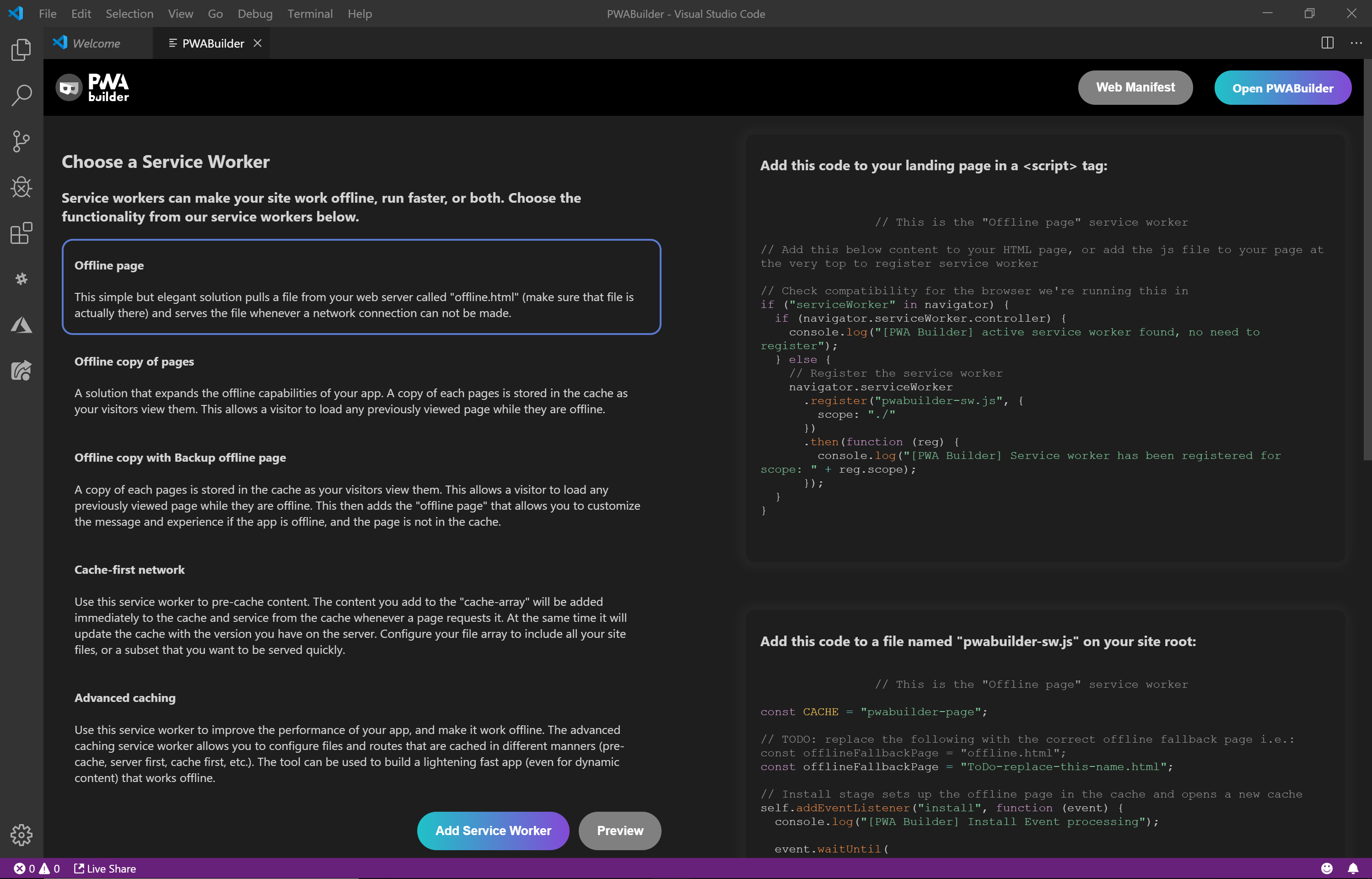 Bringing PWABuilder to VSCode - PWABuilder - Medium