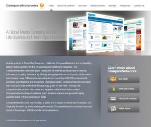 CompareNetworks corporate site. One of our company’s goals of the year ...