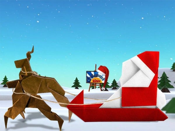 Origami Santa on Sled with Reindeers | by Christmas Origami | Medium