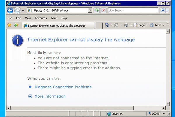 Internet explorer cannot display the webpage - rewhsart