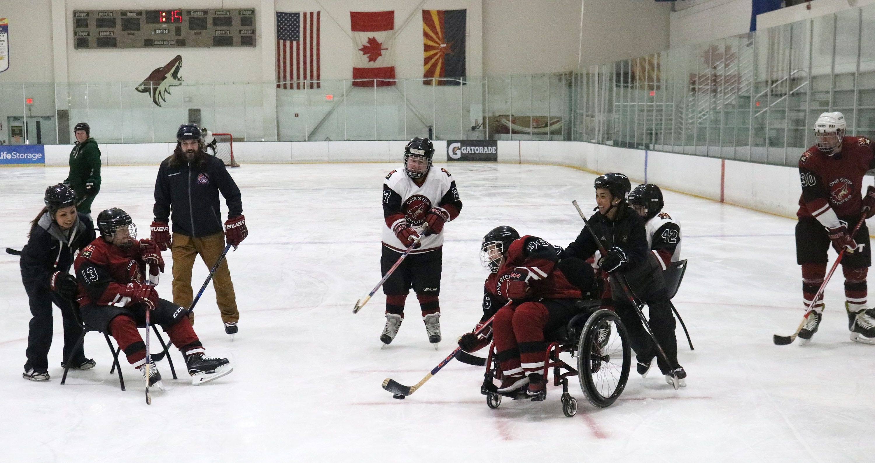 Breaking sticks and barriers. Casey Bagley laughs as he enters the ...
