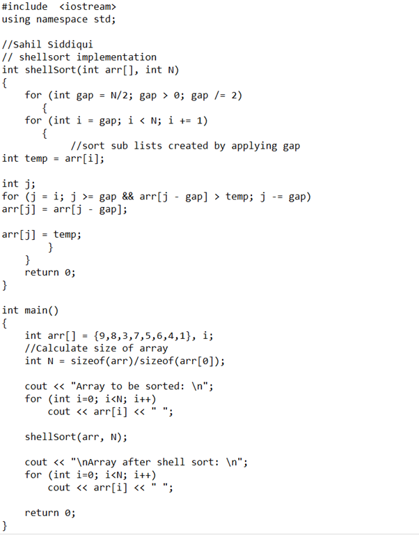Shell-Sort. Shell sort is often termed as an… | by SAHIL SIDDIQUI | Medium