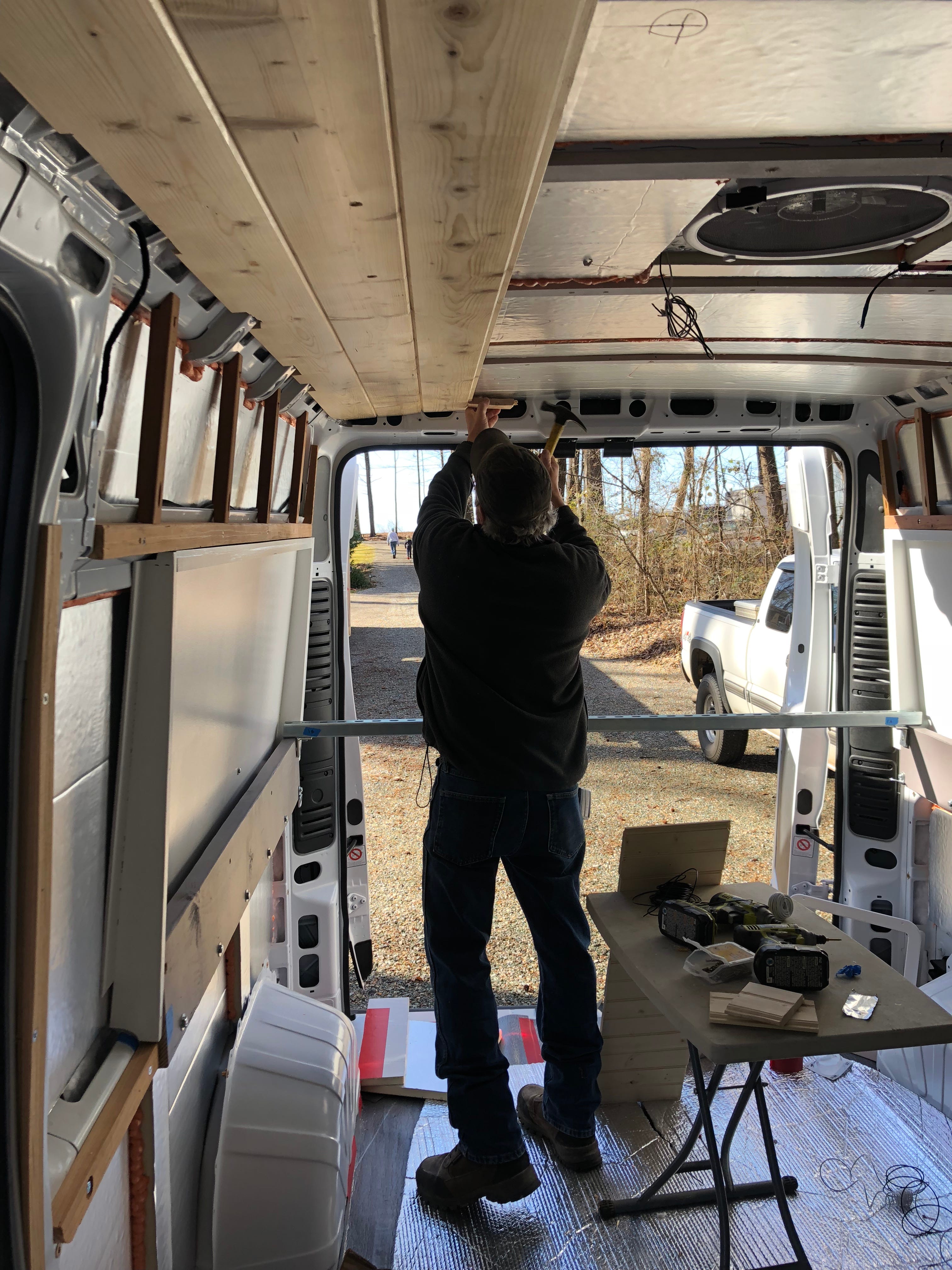 VAN BUILD: Ceiling + upper shelves | by Clare van Montfrans ...