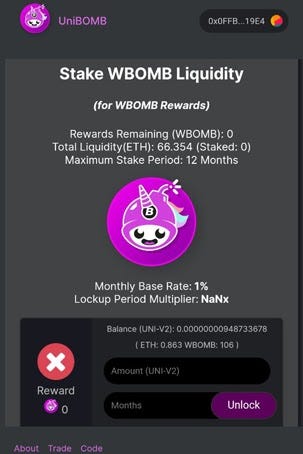 WBOMB & UNISWAP REWARDS PROGRAM | Bomb Token