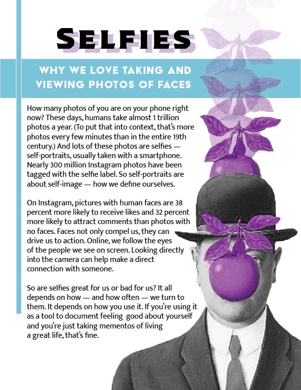 Selfie Article Layout. I was inspired by colorful, geometric… | by ...