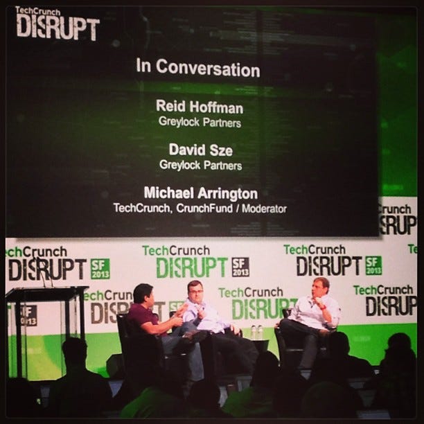 David Sze and Reid Hoffman at TechCrunch Disrupt | by Greylock | Medium